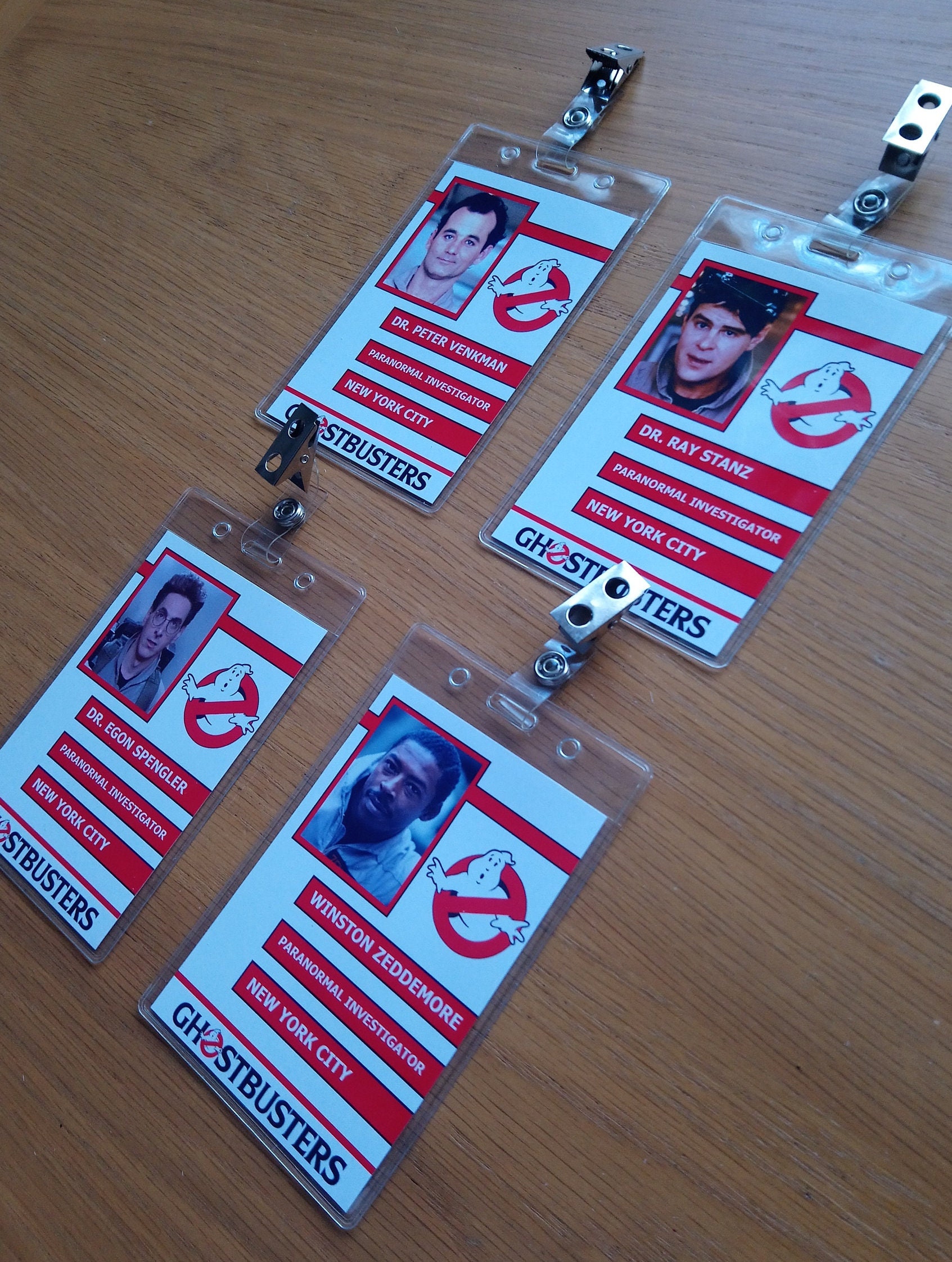 Ghostbusters Clip-on ID Photo Pass Badge Set Prop Collection - Etsy