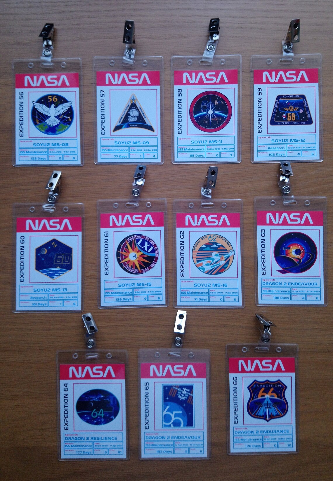 NASA ISS International Space Station Program Clip-on ID | Etsy