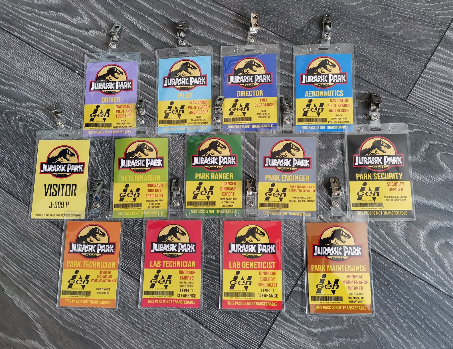 Jurassic Park Clip-on Ingen ID Photo Pass Badge Set Prop - Etsy