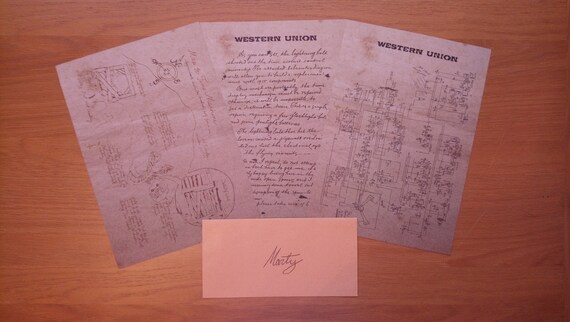 Back To The Future Prop Set Doc's Letter To Marty 1885 BTTF Memorabilia ...