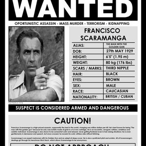 James Bond Wanted Posters Collection A3 A4 Size - Goldfinger, Blofeld ...