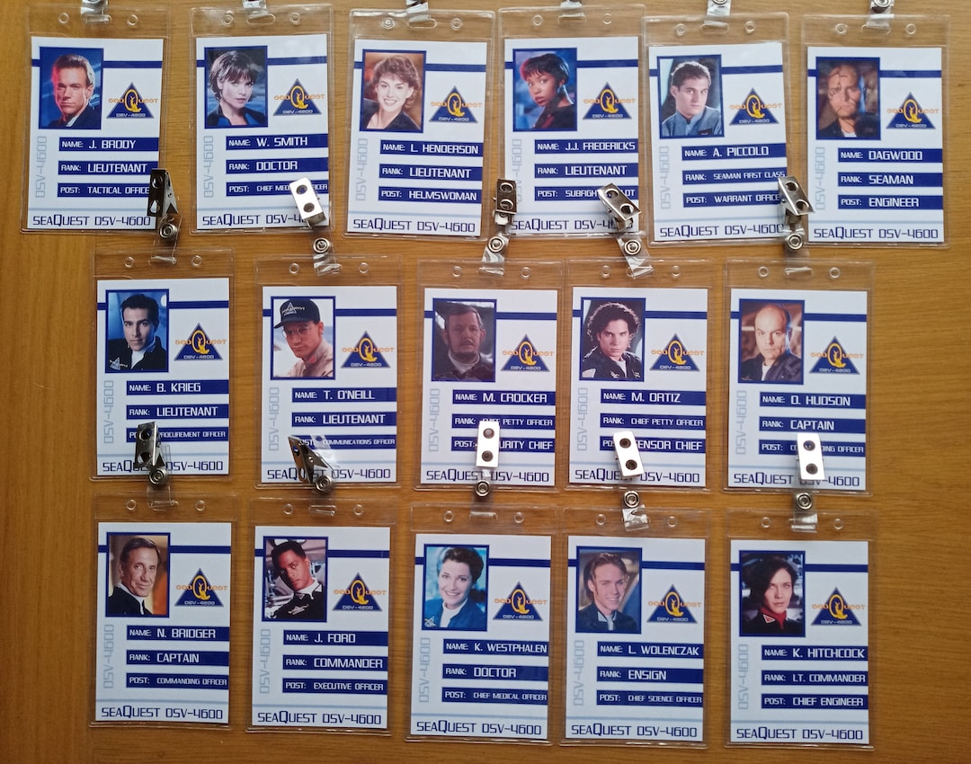 Seaquest DSV 2032 Crew - Clip-on ID Photo Pass Badge Set Prop ...