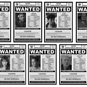James Bond Wanted Posters Collection A3 A4 Size - Goldfinger, Blofeld ...