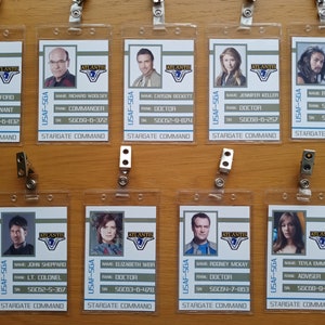 Stargate Movie - SG-1 - Atlantis Crew - Clip-on ID Photo Pass Badge Set ...