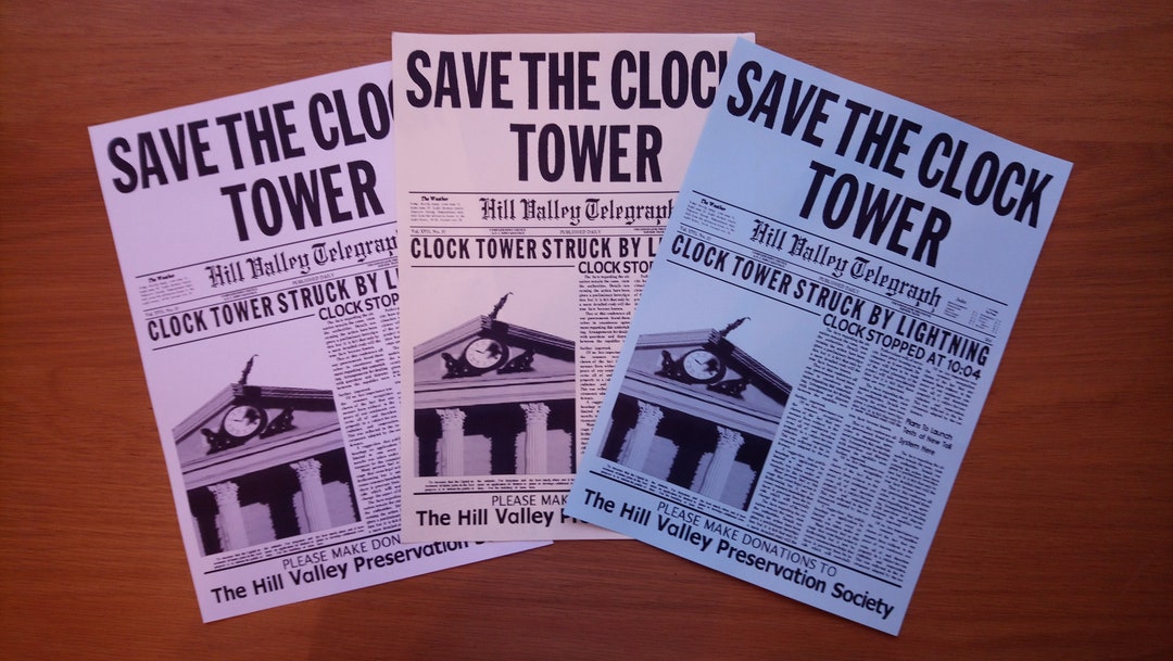 Back to the Future Prop Set of Save the Clock Tower Flyers BTTF - Etsy
