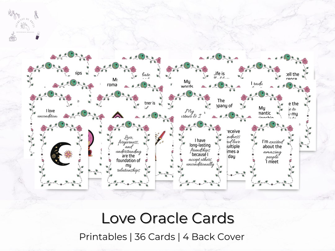 Love Oracle Cards Printables | Relationships Oracle Divination Cards ...