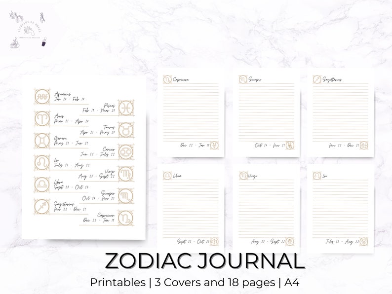 Zodiac Journal Horoscope Diary Astrology Planner Zodiac - Etsy