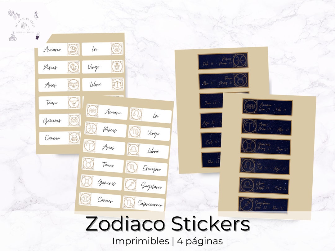 Zodiac Stickers Zodiac Stickers Zodiac Stickers in Spanish Zodiac ...