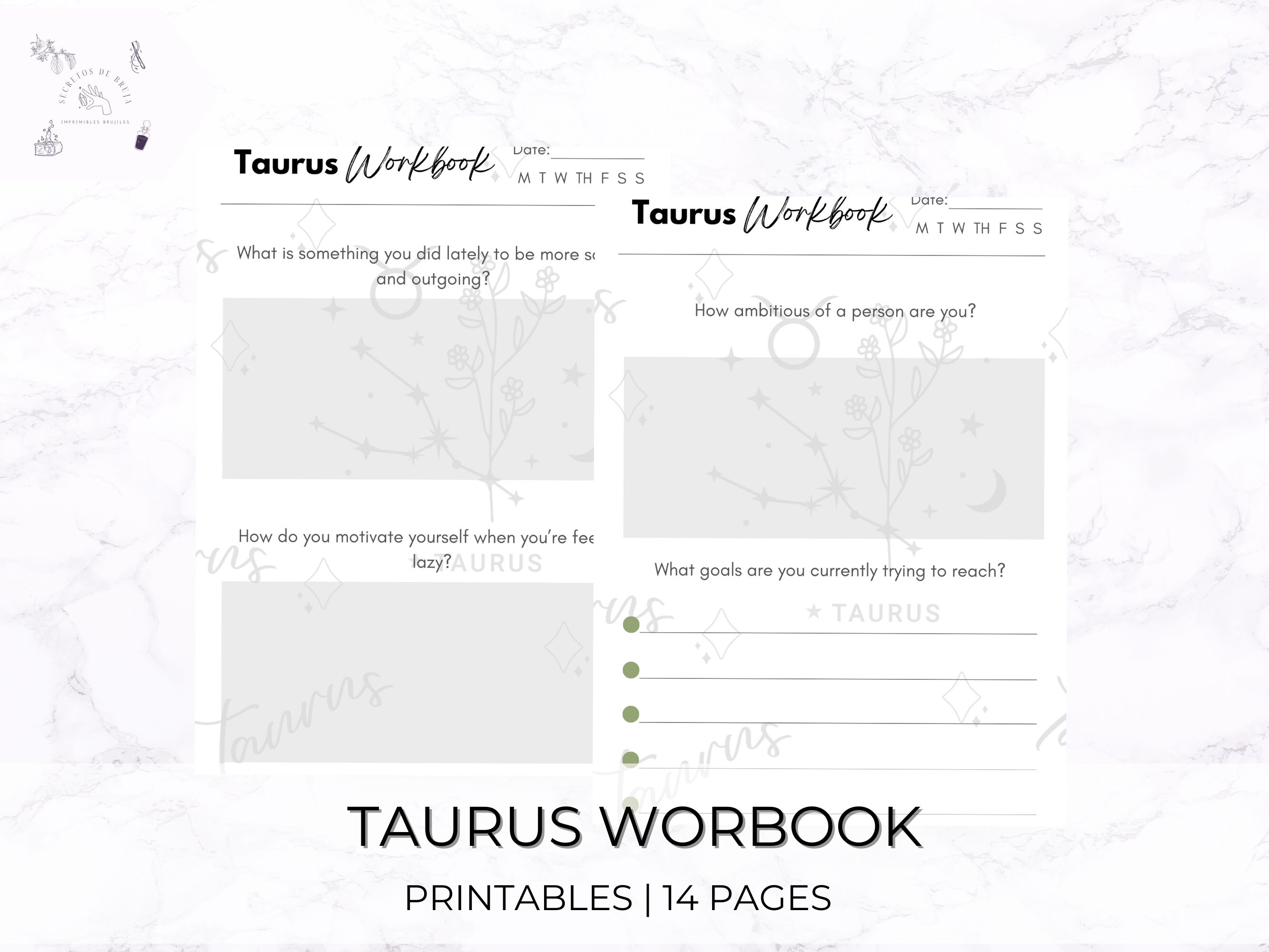 Taurus Zodiac Workbook | Horoscope Diary | Astrology Planner | Zodiac ...