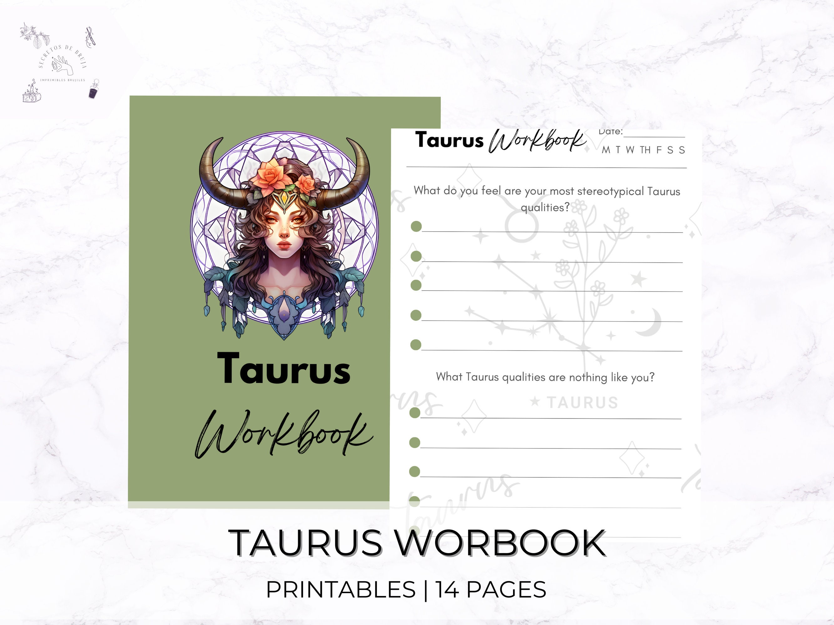 Taurus Zodiac Workbook | Horoscope Diary | Astrology Planner | Zodiac ...