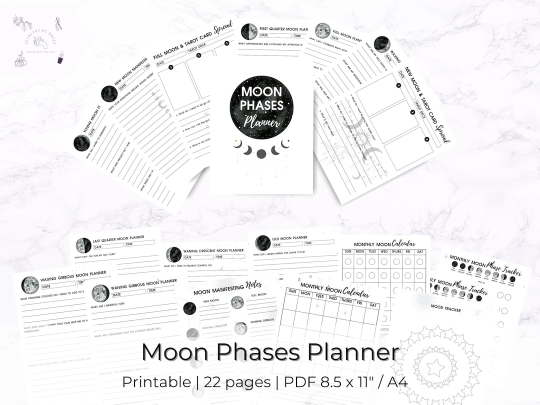 Moon Phases Planner | Moon Witch Planner | Moon Phases Journal | Moon ...