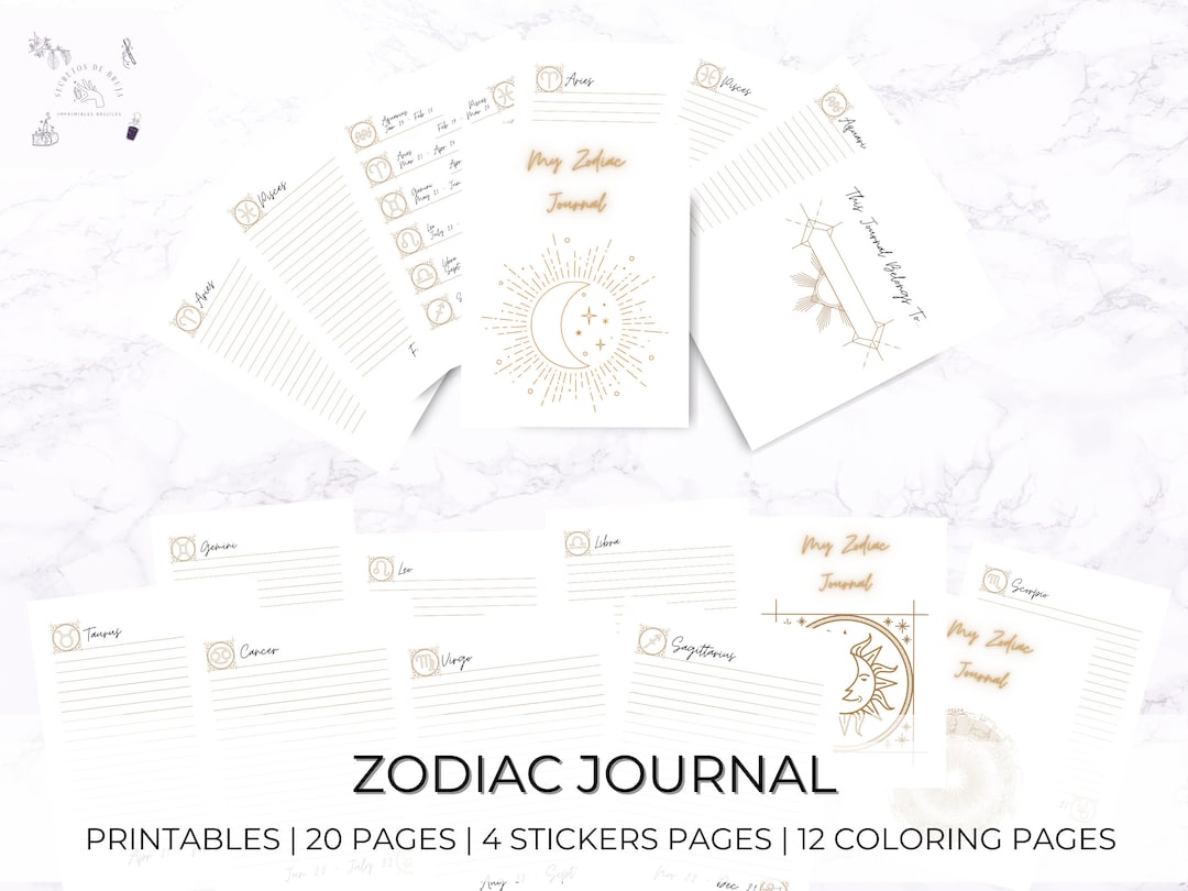 Zodiac Journal | Horoscope Diary | Astrology Planner | Zodiac Diary ...
