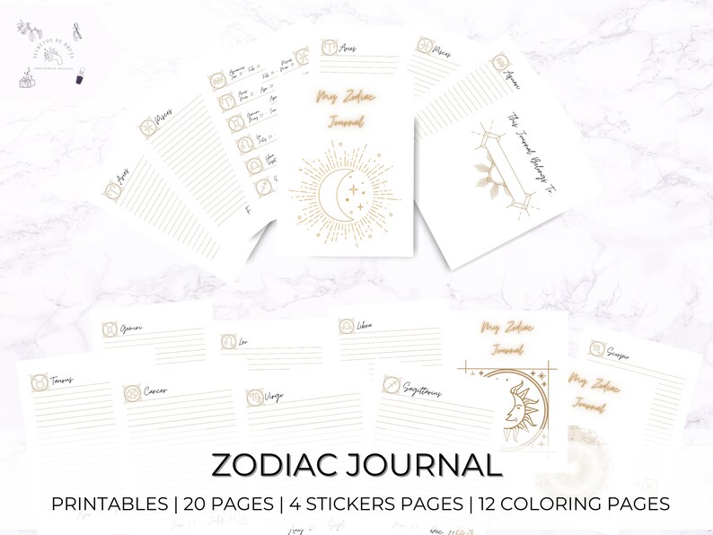 Zodiac Journal Horoscope Diary Astrology Planner Zodiac Diary Zodiac ...