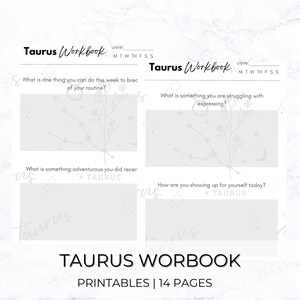 Taurus Zodiac Workbook | Horoscope Diary | Astrology Planner | Zodiac ...