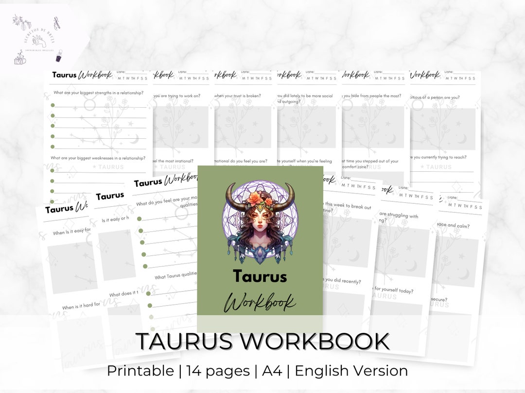 Taurus Zodiac Workbook | Horoscope Diary | Astrology Planner | Zodiac ...