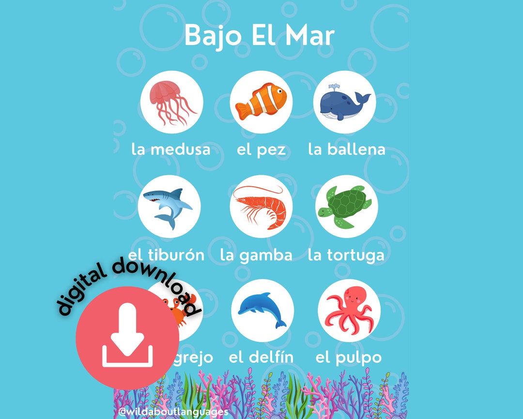 Spanish Under the Sea Digital Download Poster - Etsy