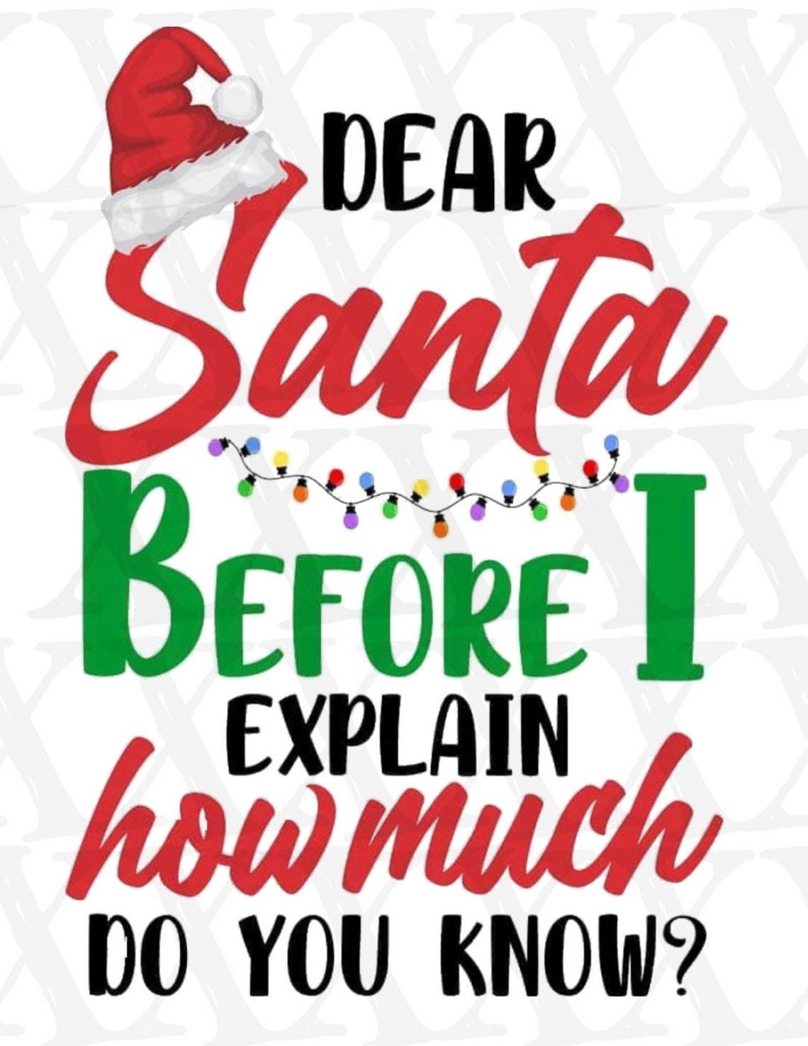 Christmas Dear Santa Png - Etsy