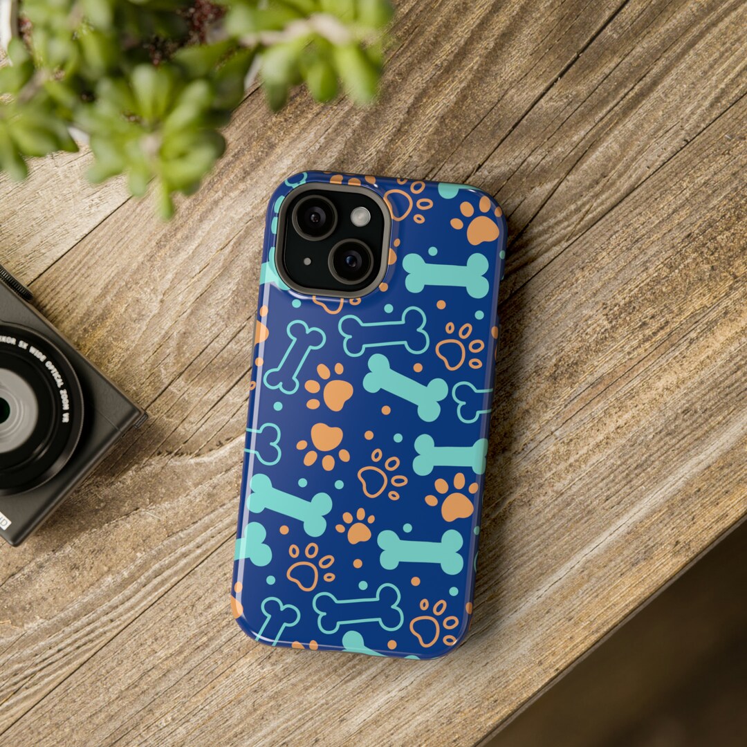 Magsafe Tough Case, Dog Paws & Bones Design, Durable Protective Phone ...