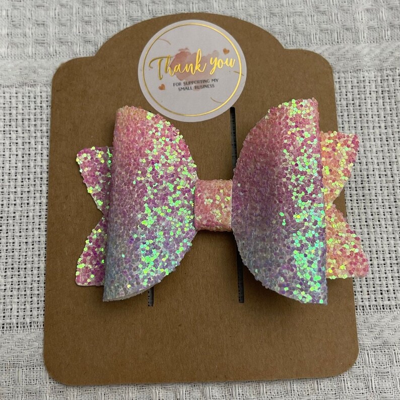 Rainbow Collection Sparkling Rainbow Bows Young Child Hair - Etsy