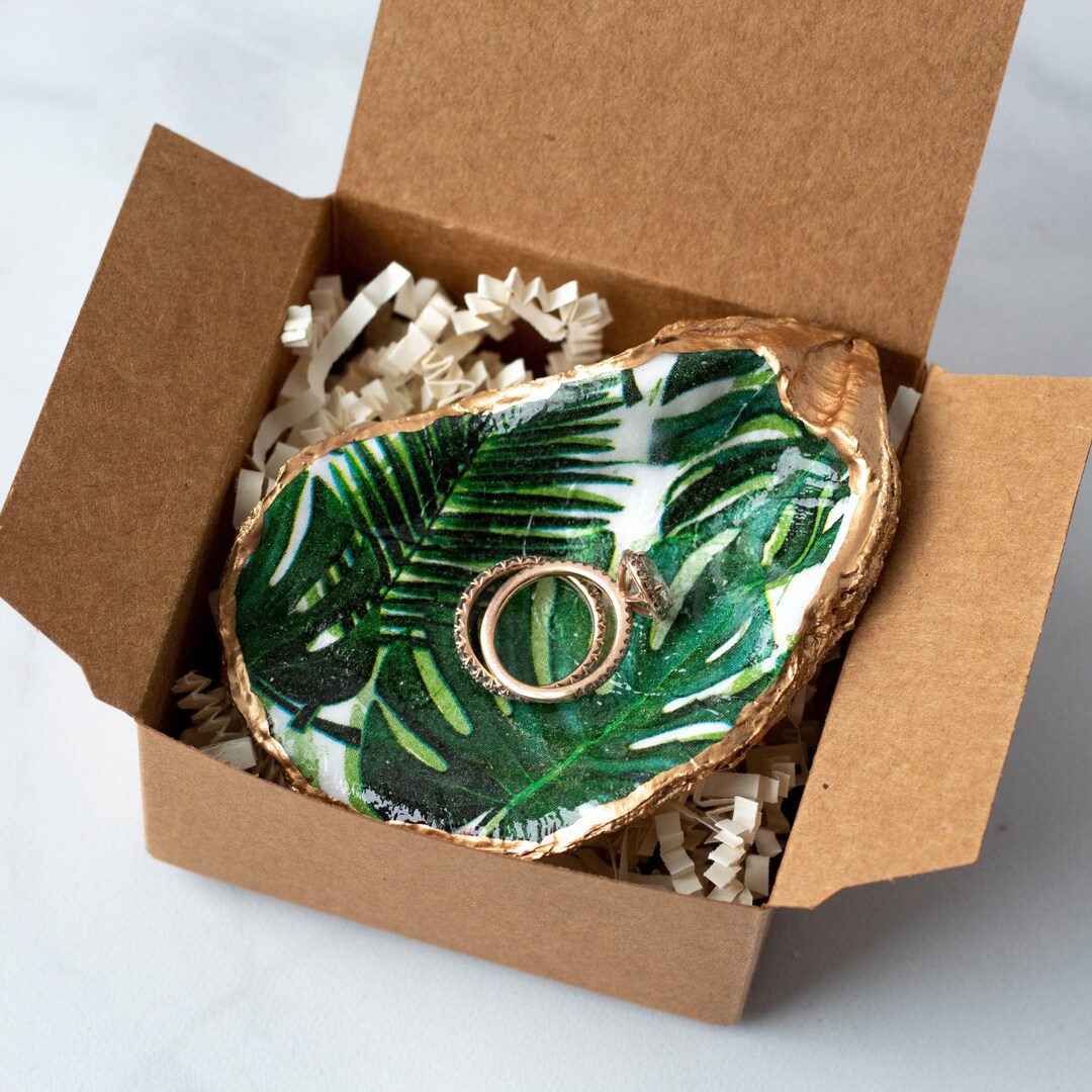 Tropical Ring Dish, Sea Shell Ring Holder, Tropical Wedding Favors ...
