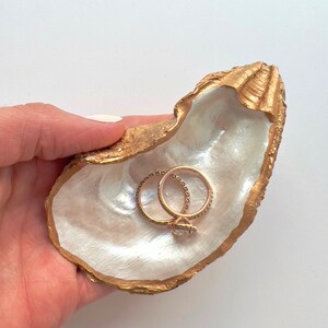 Pearl White Oyster Shell Ring Dish, Pearl Shell Holder Earrings, Oyster ...