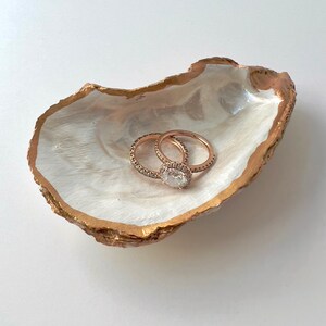 Pearl White Oyster Shell Ring Dish, Pearl Shell Holder Earrings, Oyster ...