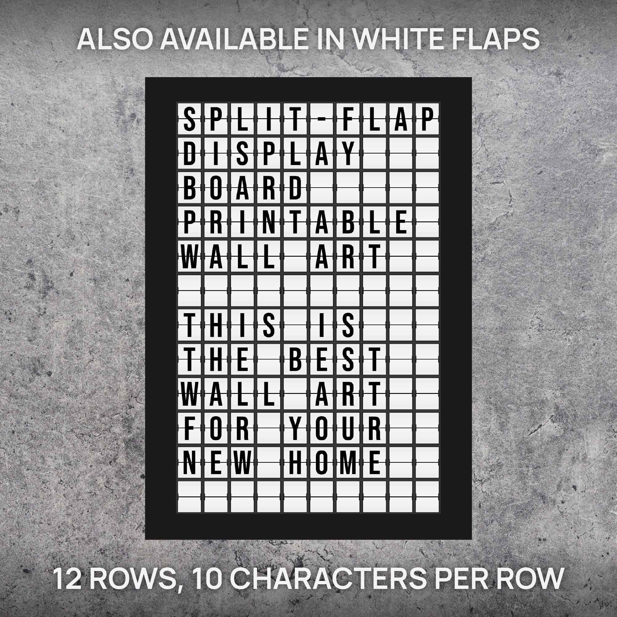 Printable Wall Art Split-flap Display Board Portrait Custom Text Table ...