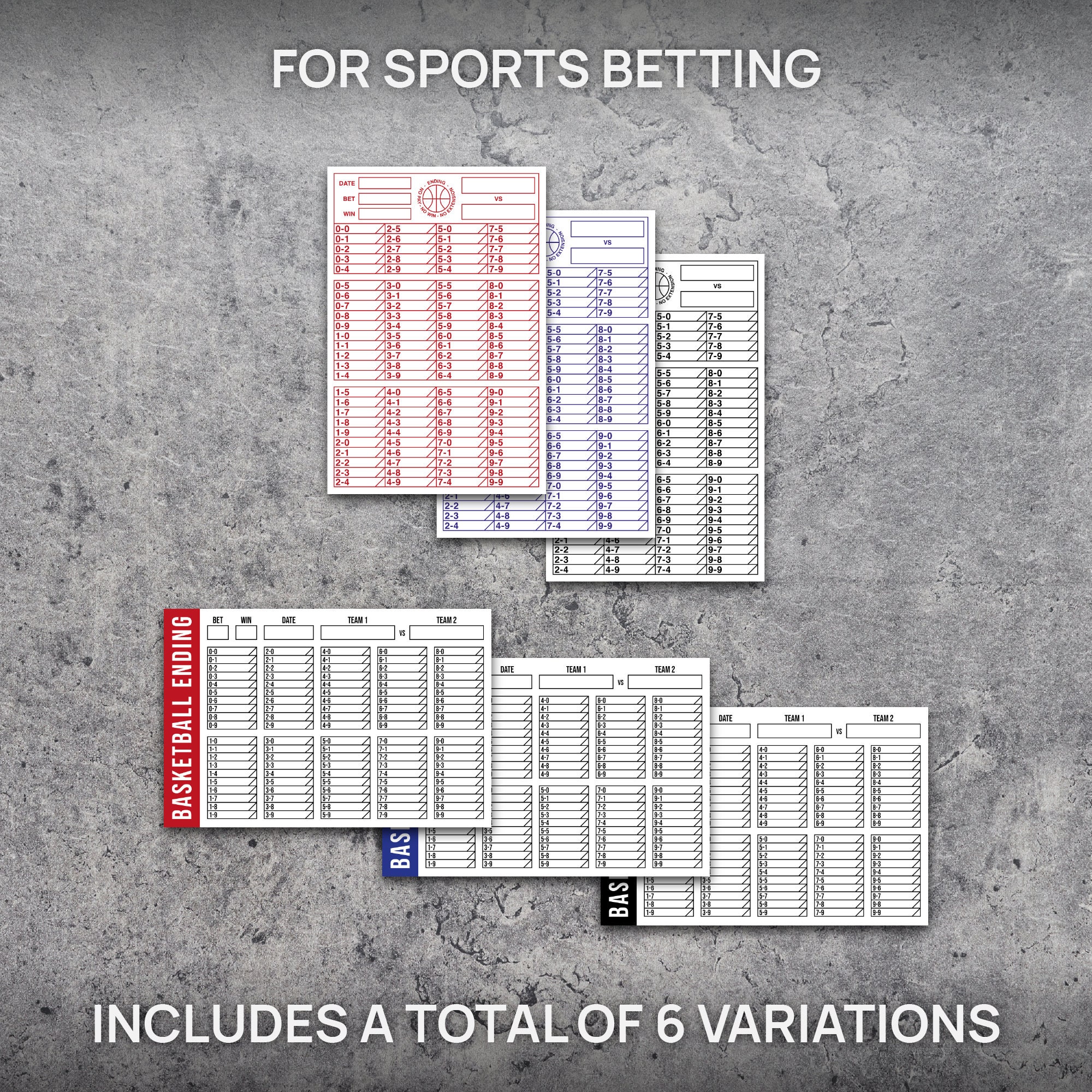 Basketball Ending Cards - Printable - 4x6 - Black Red Blue - Landscape ...