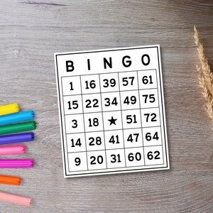 600 Bingo Cards - Printable - Black & White - Party Game Charity ...