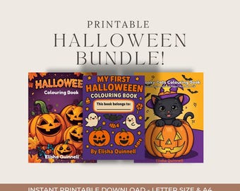 Halloween Colouring Pages Bundle | Spooky Cats, Pumpkins (instant ...