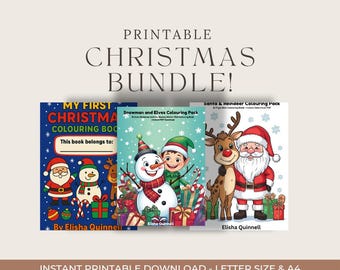 Christmas Coloring Pages Bundle for Kids | Santa, Reindeer, Snowmen ...