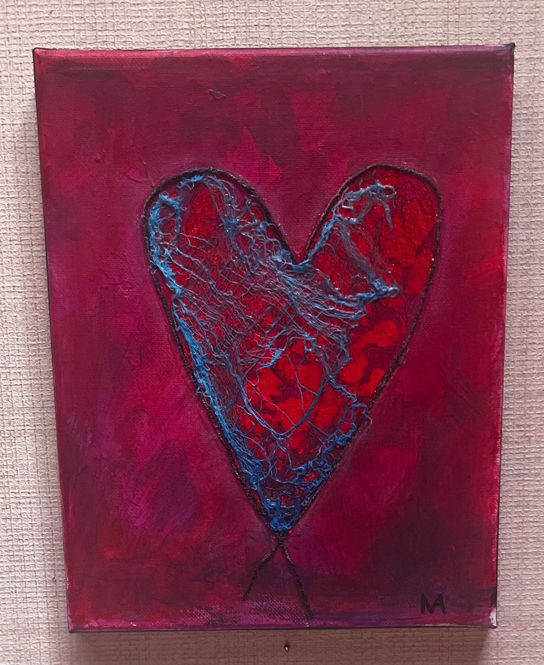 Heart Heart Art Original Art Unique Gift Idea Mens Décor - Etsy