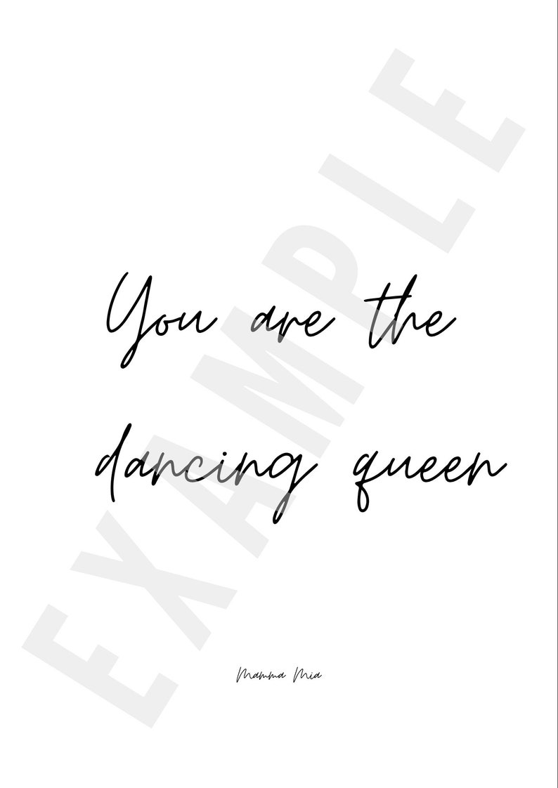 You Are the Dancing Queen - Mamma Mia Print - Etsy
