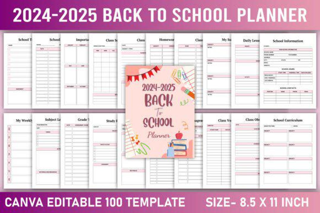 2024 School Vision Board Planner With Reading Log and Lesson Tracker - Etsy