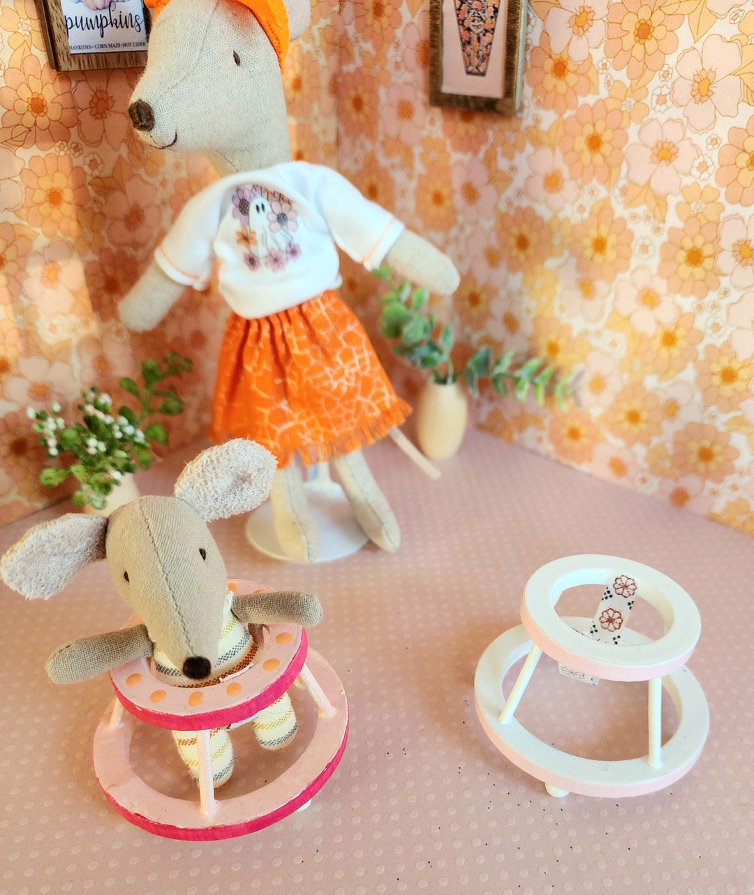 Mini Wooden Walker for Dollhouse Nursery. Miniature Dollhouse. - Etsy