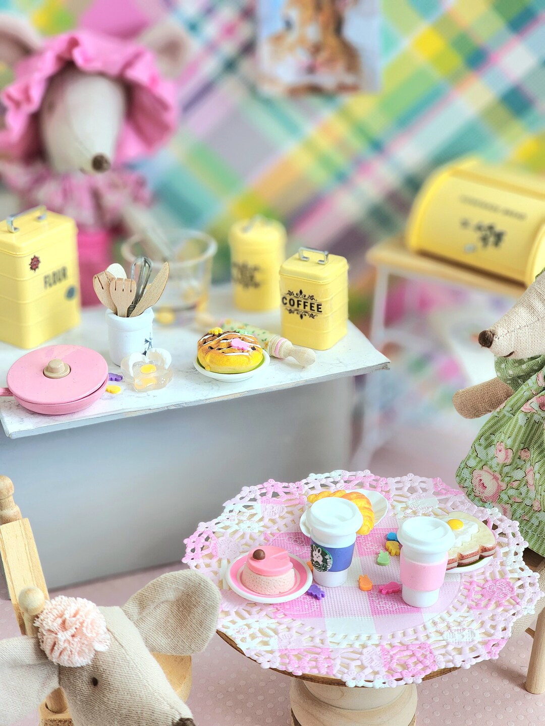 Maileg Sized Play Food...embellished Bread Box or Canister Set ...