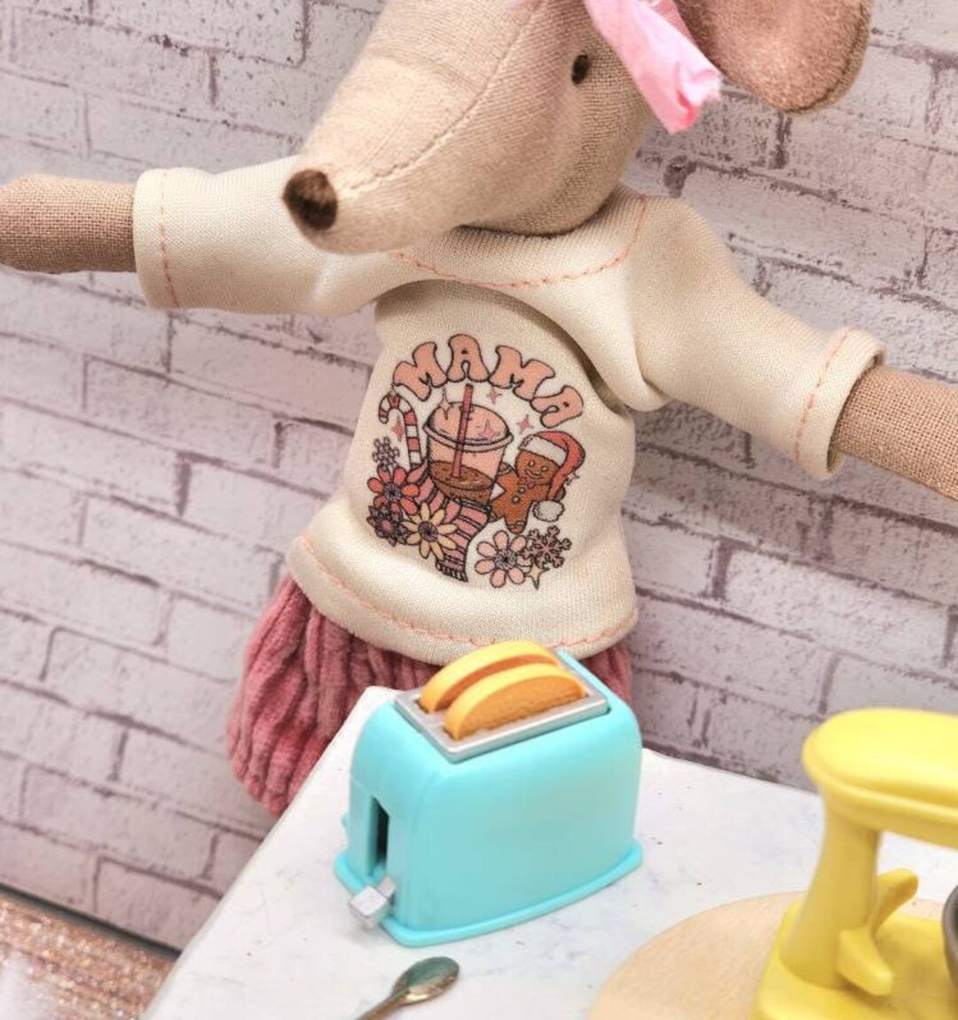 Maileg Sized Play Food...embellished Aqua Toaster, 2 Bread Slices and ...