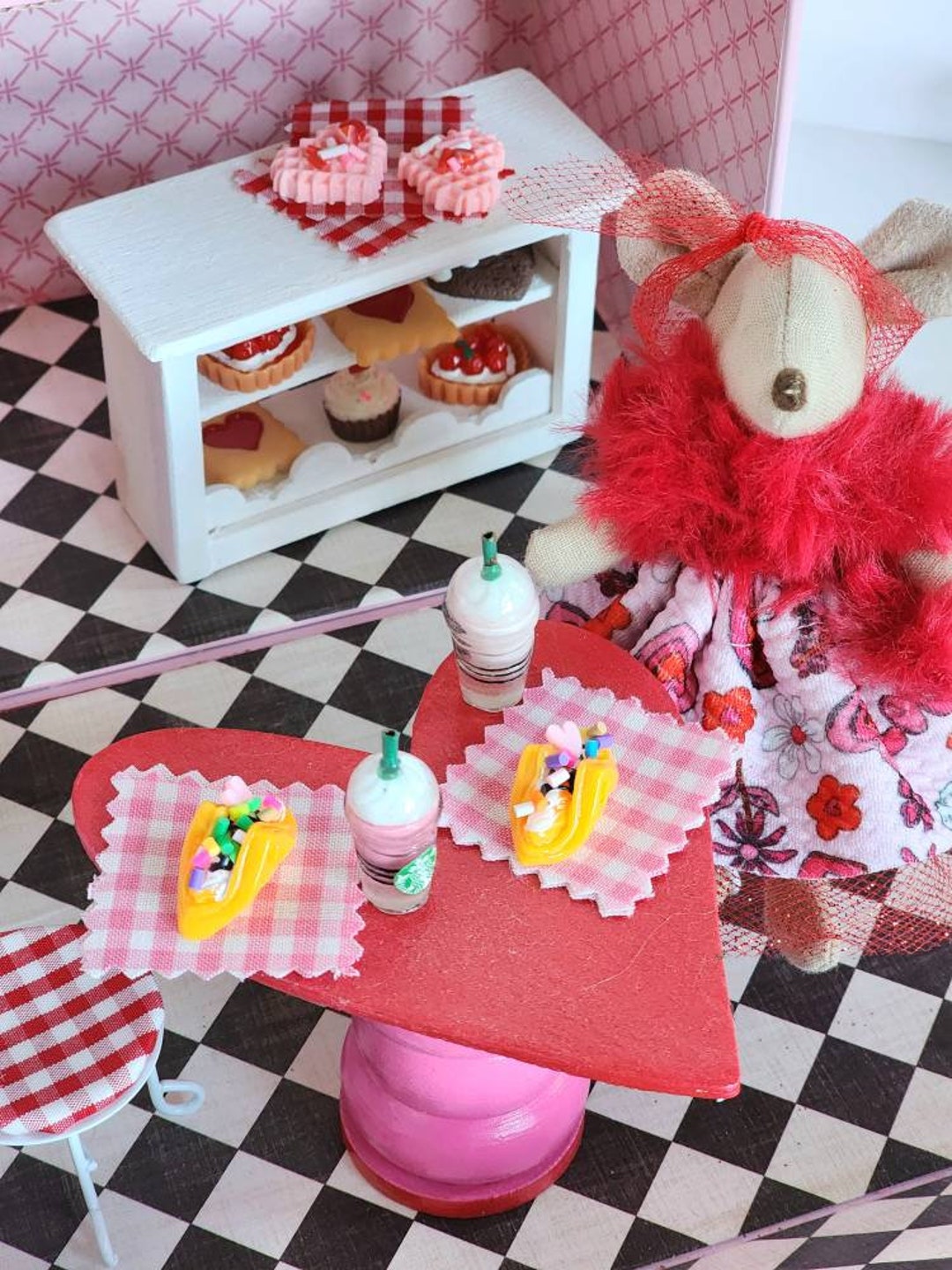 Maileg Sized Play Food...waffle Taco and Drink Valentines Miniature ...