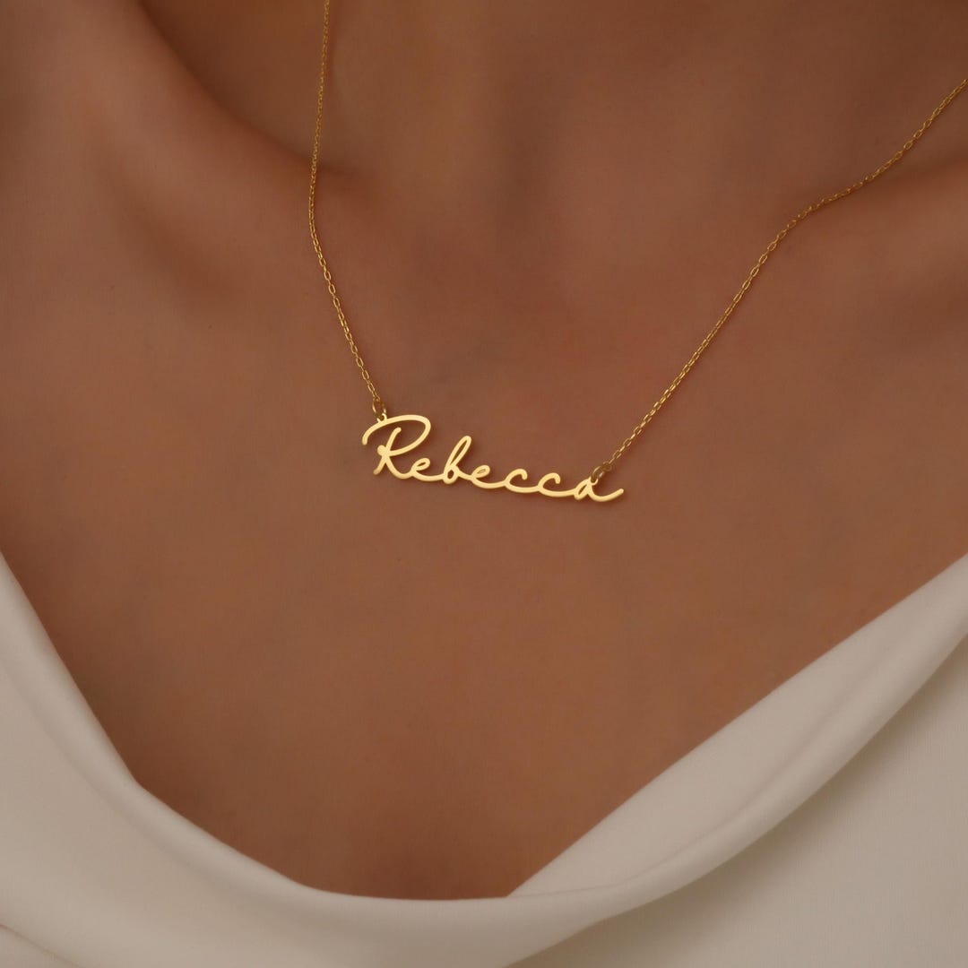 Handwriting Custom Name Necklace, Script Jewelry, Personalized Gifts ...