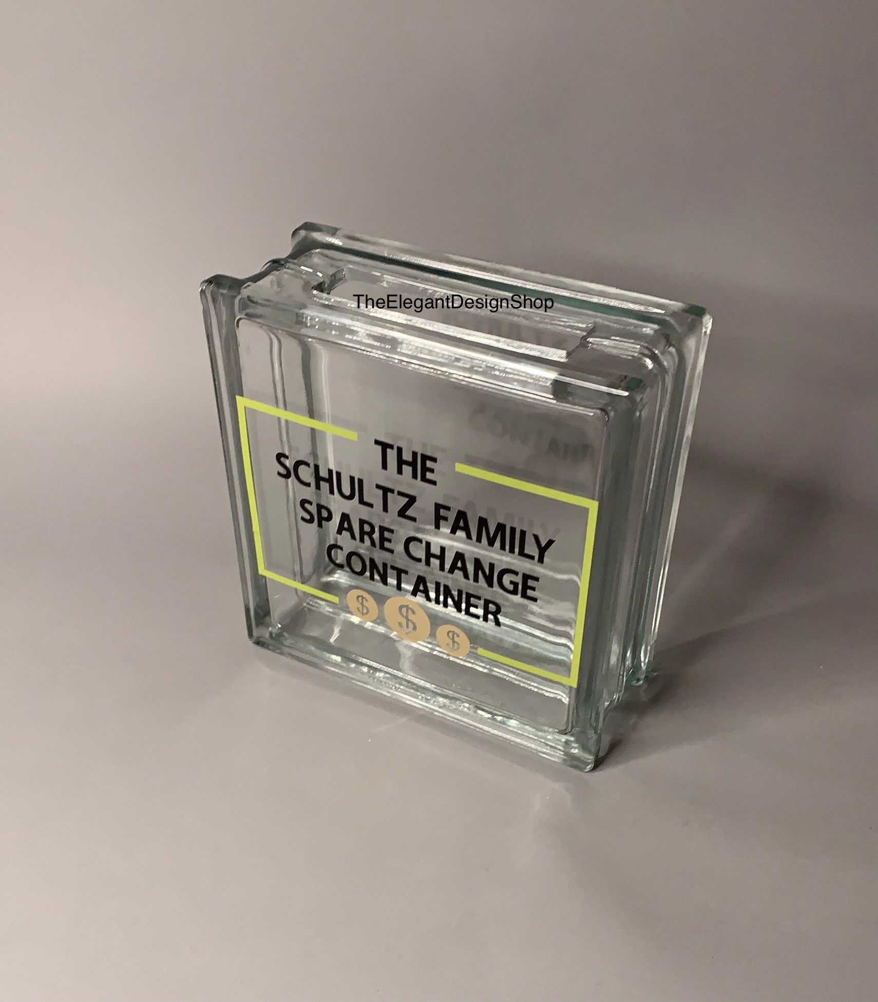 Family Glass Block Bank/ Piggy Bank - Etsy