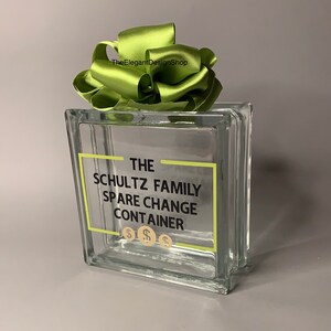 Family Glass Block Bank/ Piggy Bank - Etsy