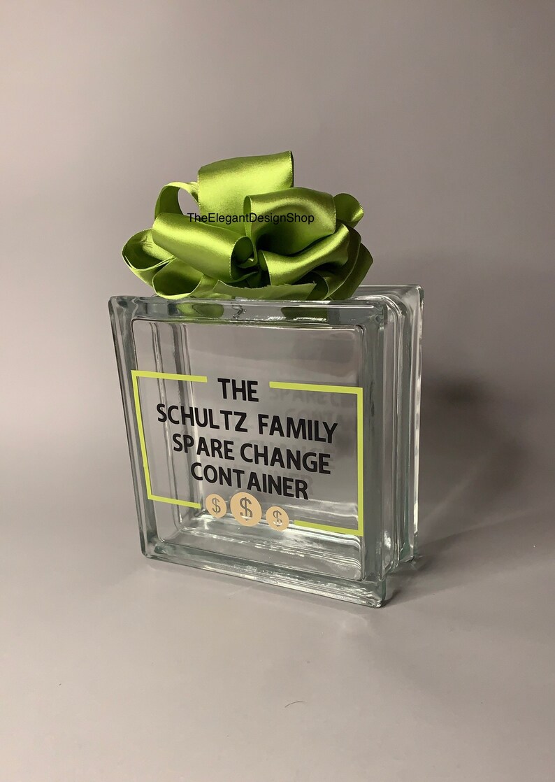 Family Glass Block Bank/ Piggy Bank - Etsy