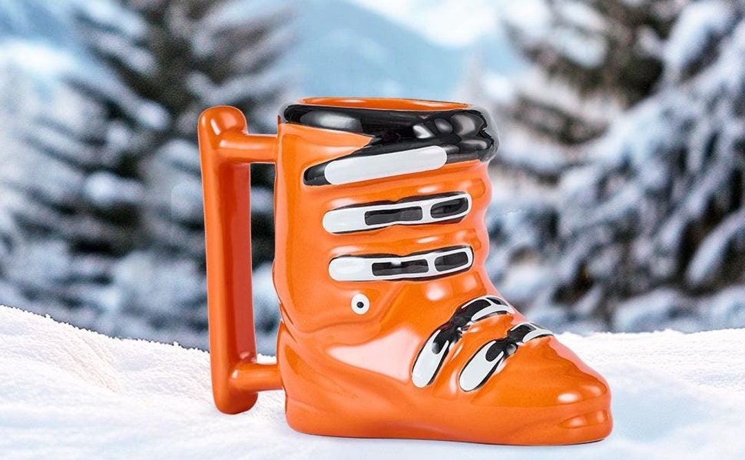 Ski Boot Mug – 16 Oz Ceramic Coffee Mug, Fun Winter Design, Durable ...