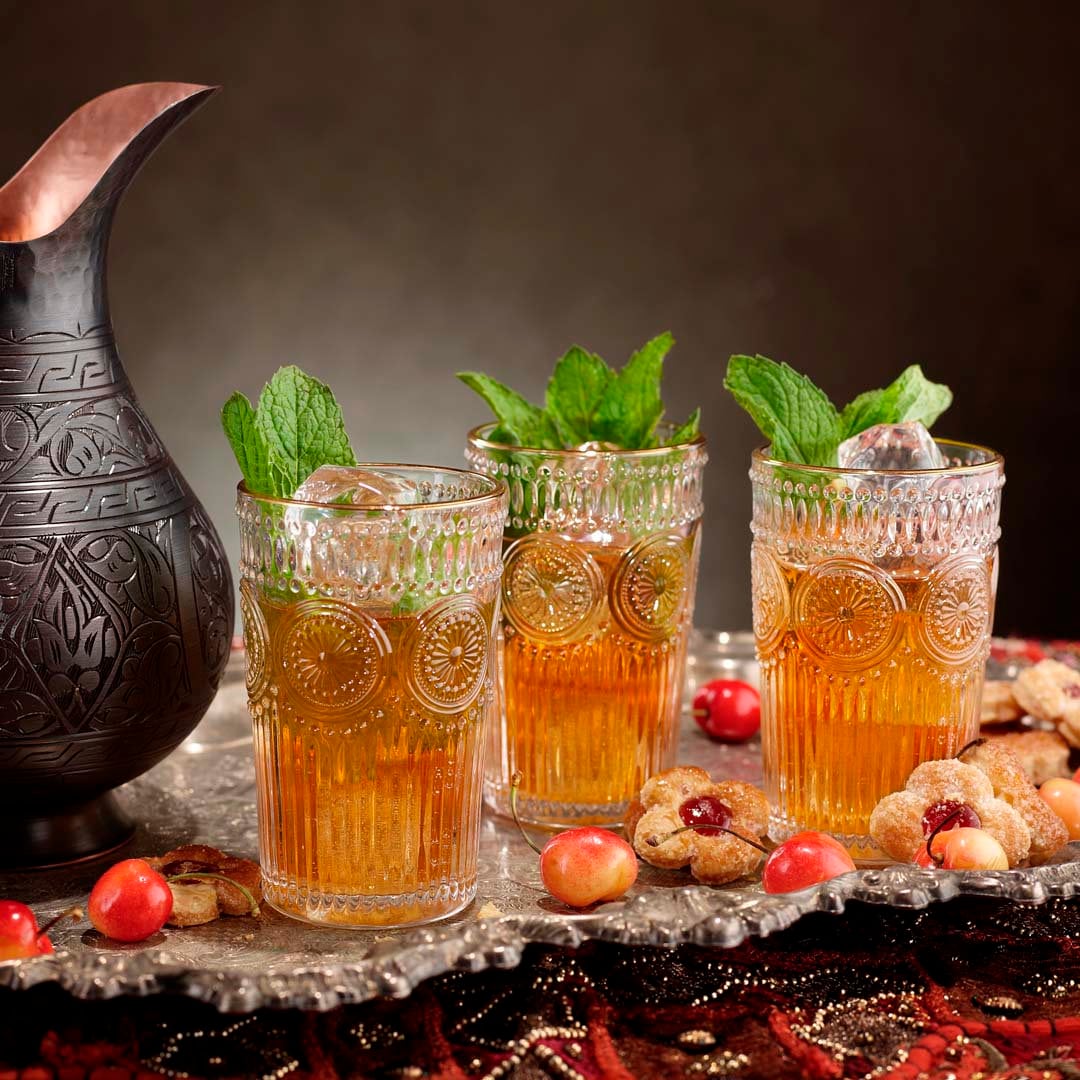 Vintage Floral Gold Rimmed Iced Tea Glasses Set of 4 13 Oz - Etsy