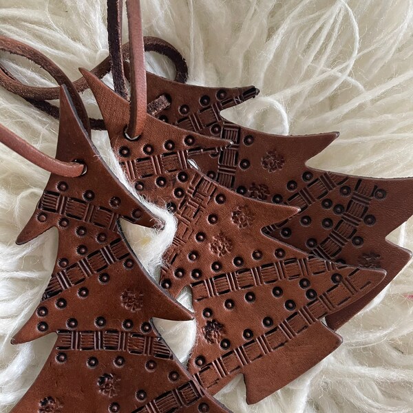 Leather Christmas Ornament - Etsy