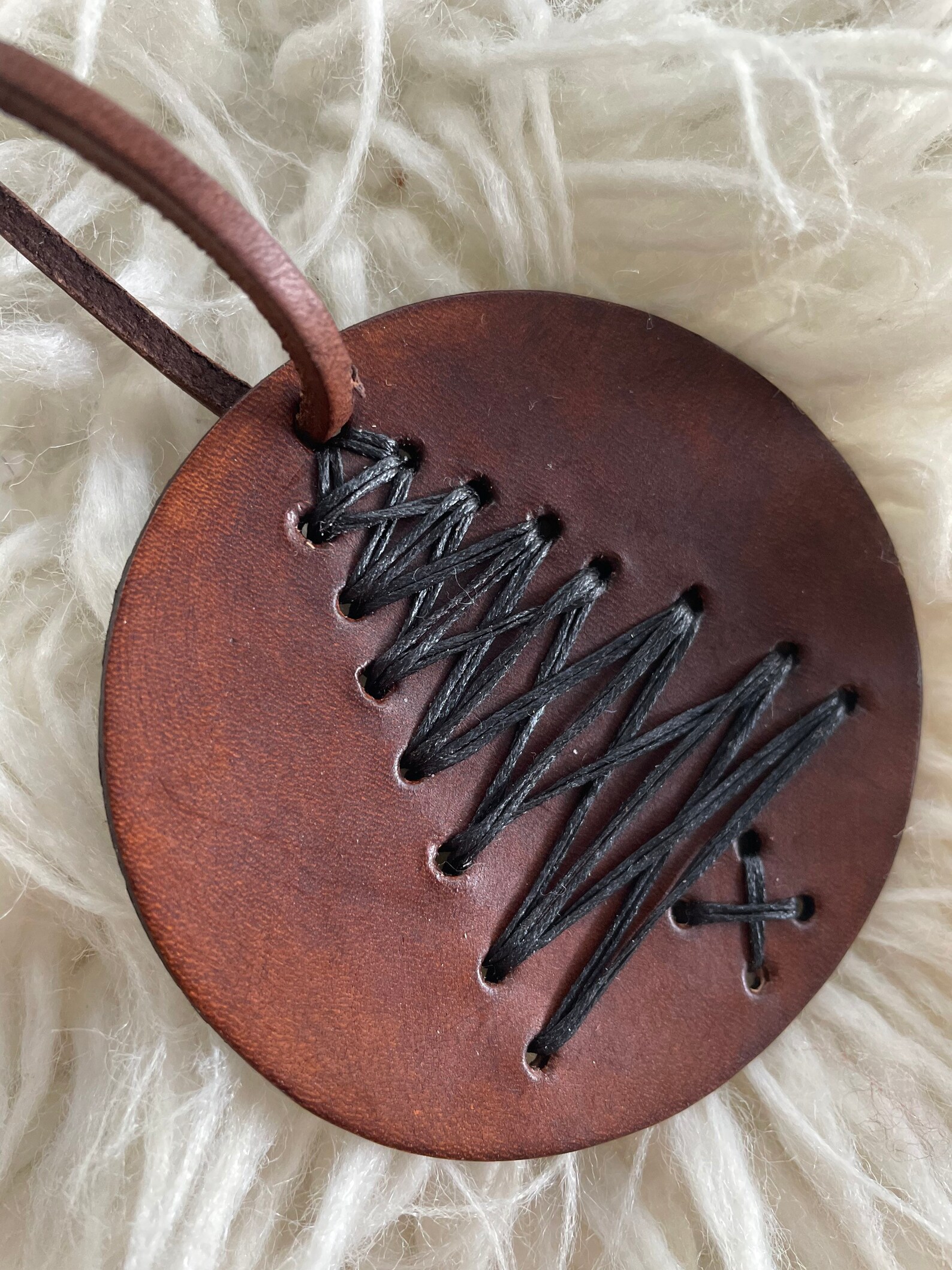 Leather Ornament Rustic Tree - Etsy