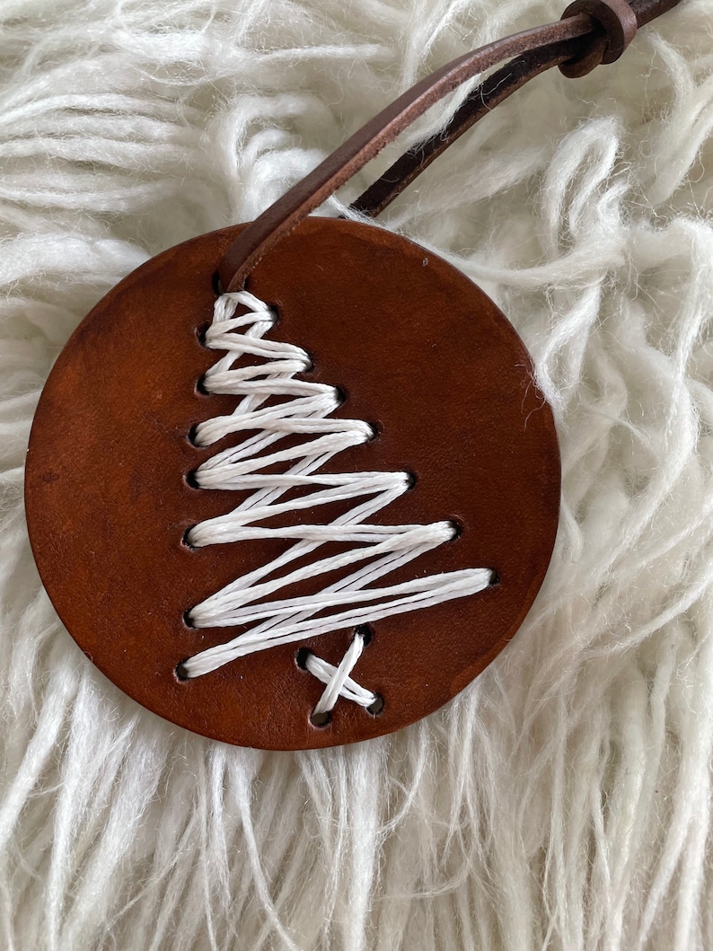 Leather Ornament Rustic Tree - Etsy