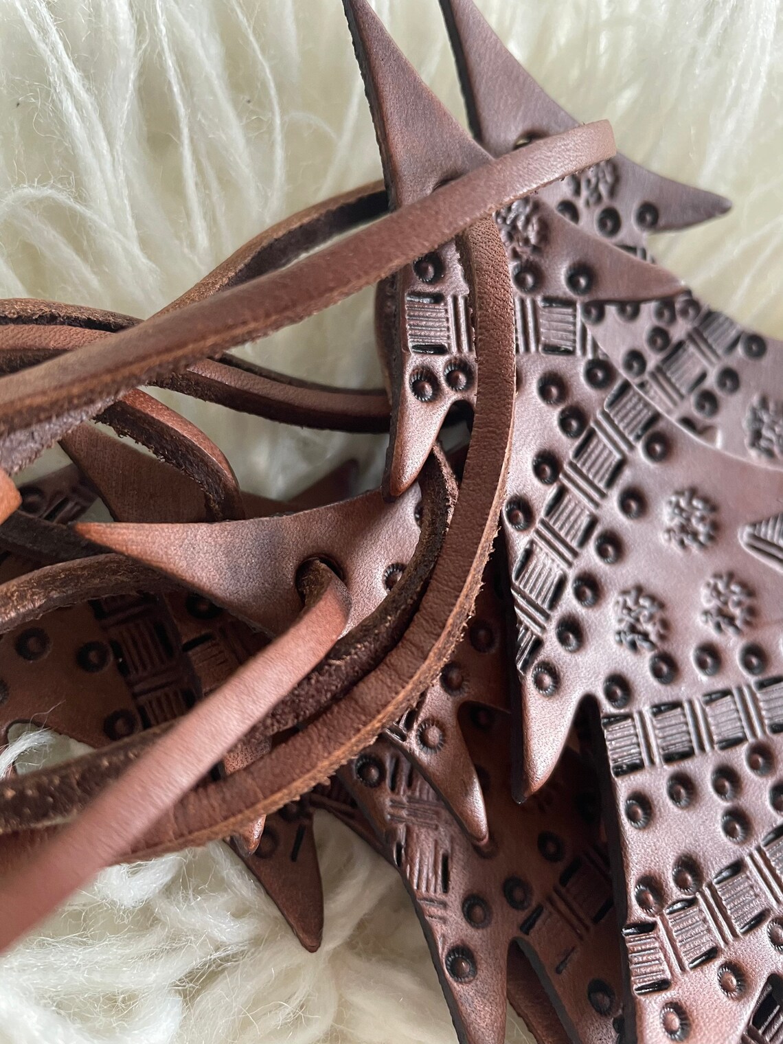 Hand Tooled Leather Tree Ornament - Etsy