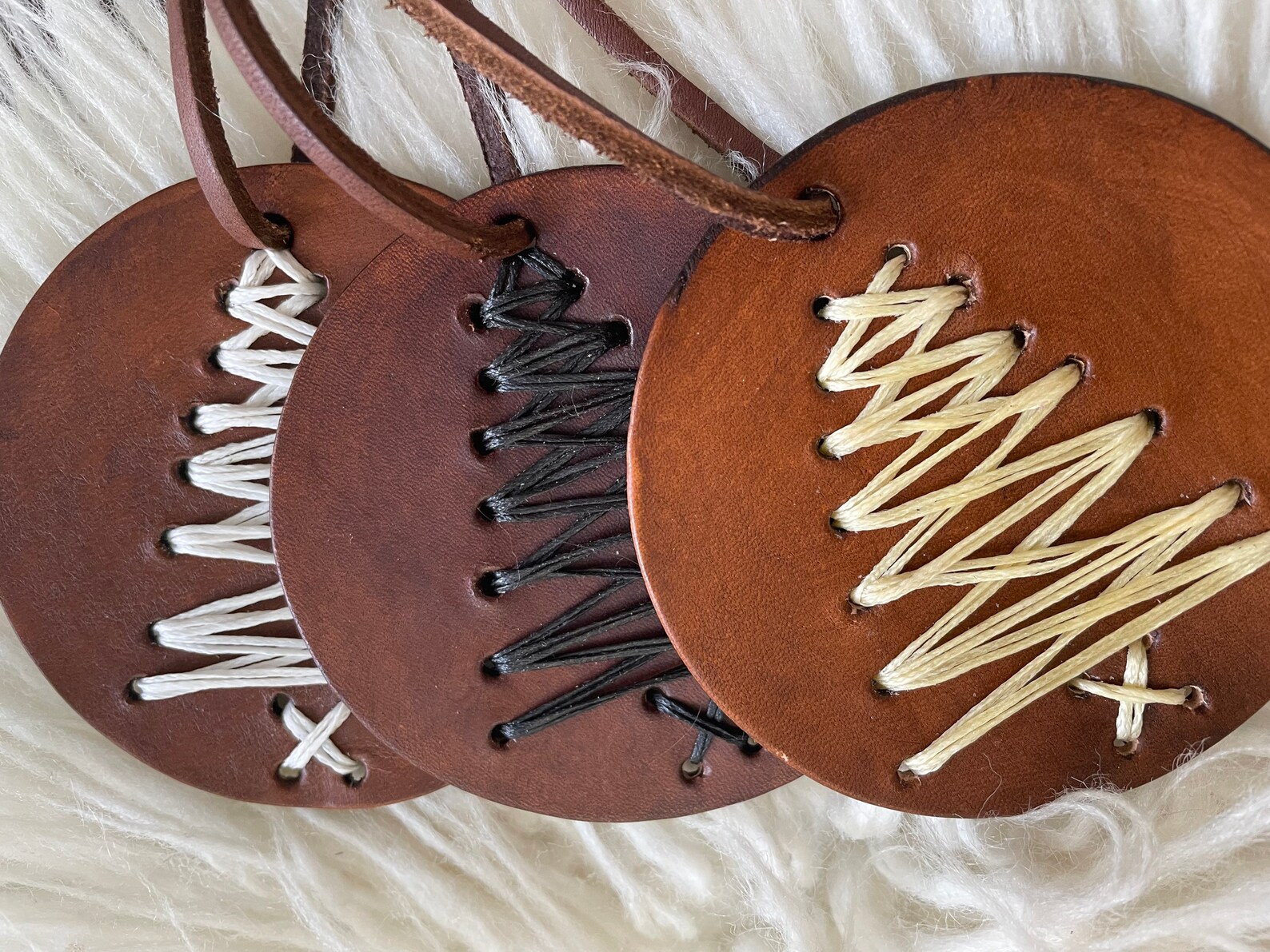 Leather Ornament Rustic Tree - Etsy