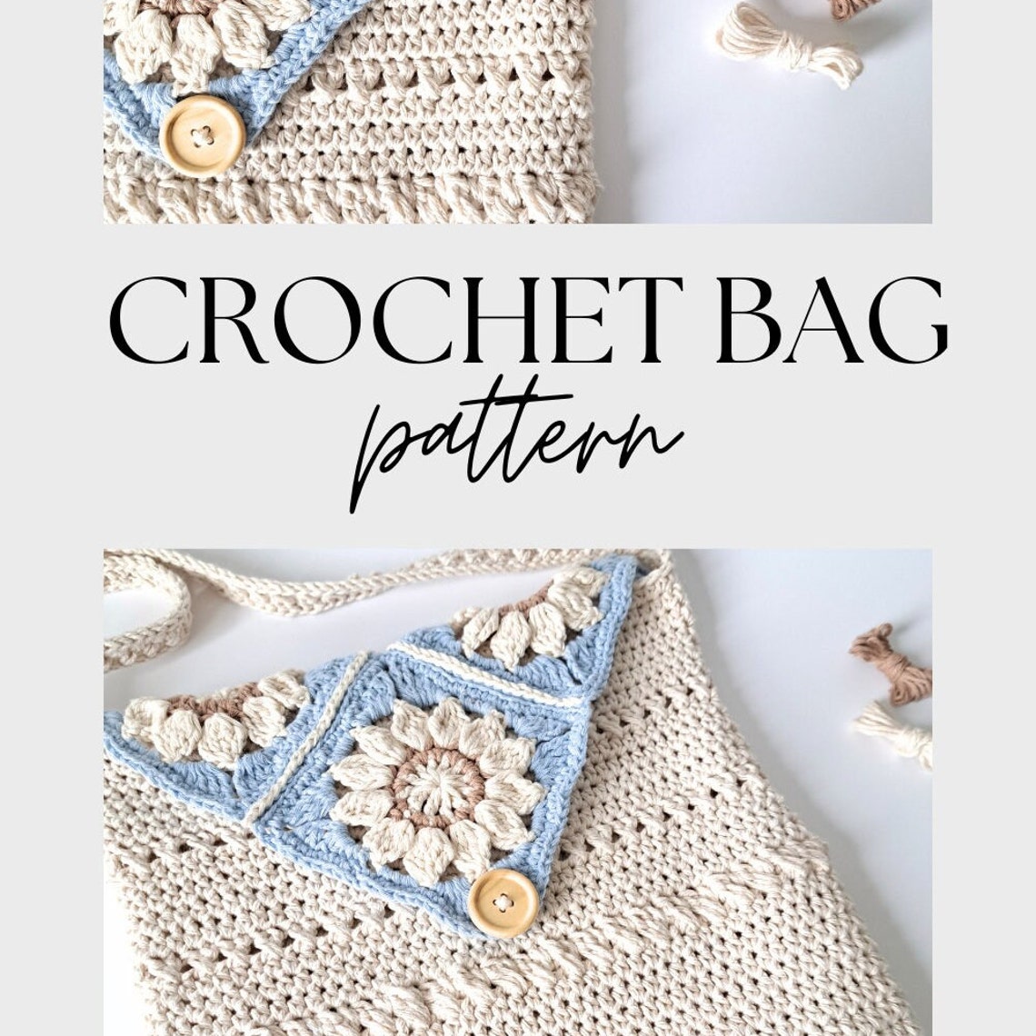 Crochet Market Bag, Granny Square Crochet Pattern, Easy Crochet, Turtle ...